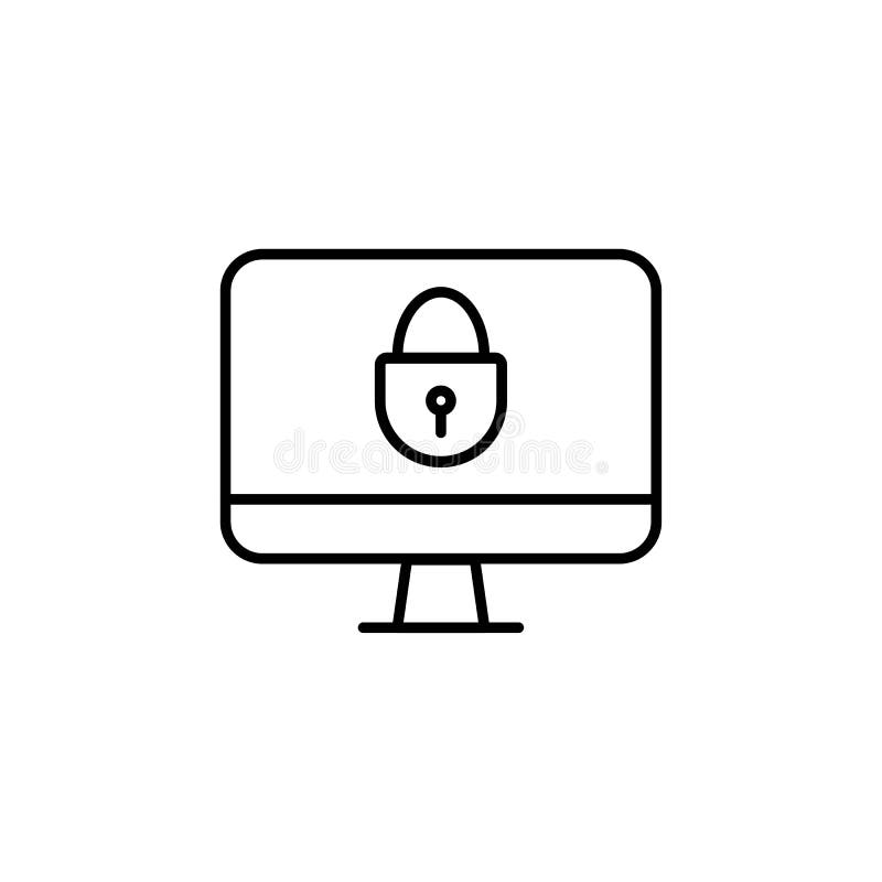 Security Computer Lock Icon Logo Design Element Eps 10 Stock Vector ...