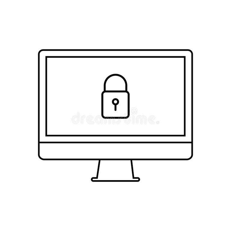 Security Computer Lock Icon Logo Design ElementWeb Stock Illustration - Illustration of secure ...