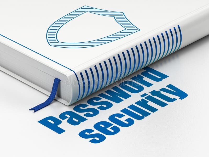 Security Concept: Book Contoured Shield, Password Security Stock Image ...