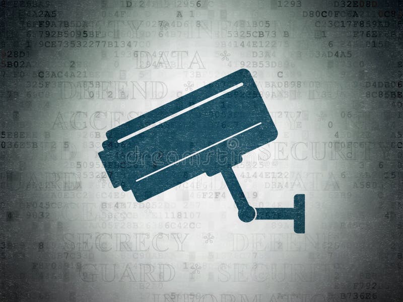 Security Concept: Cctv Camera on Digital Data Paper Background Stock ...