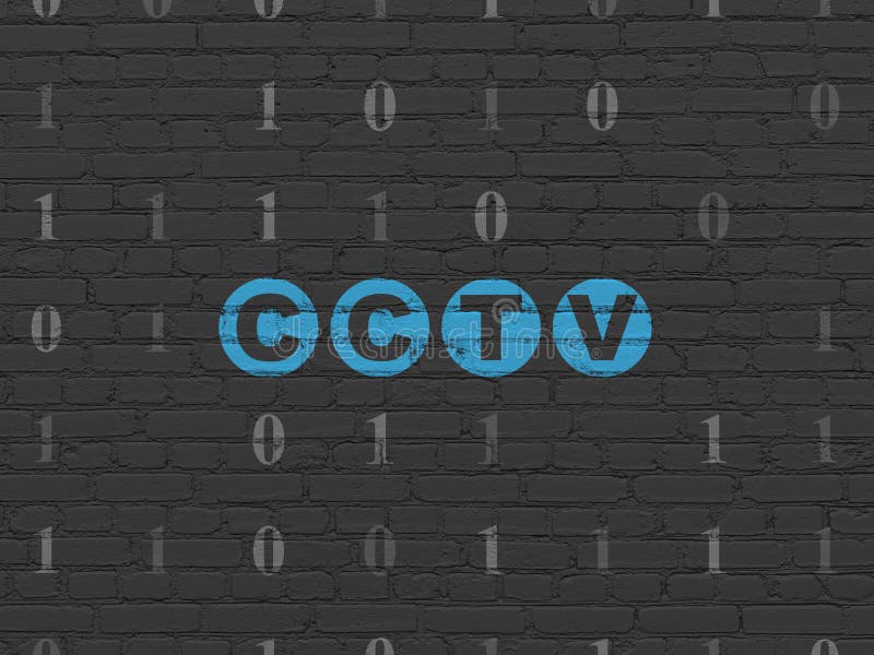 Security Concept: CCTV on Wall Background Stock Illustration ...