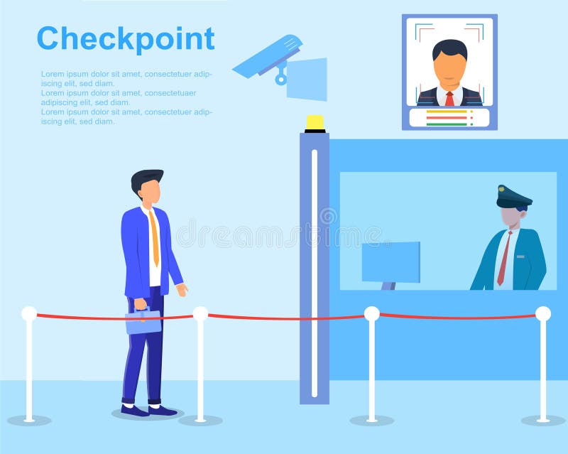 Security Concept with Check Point and Guard Stock Vector - Illustration ...
