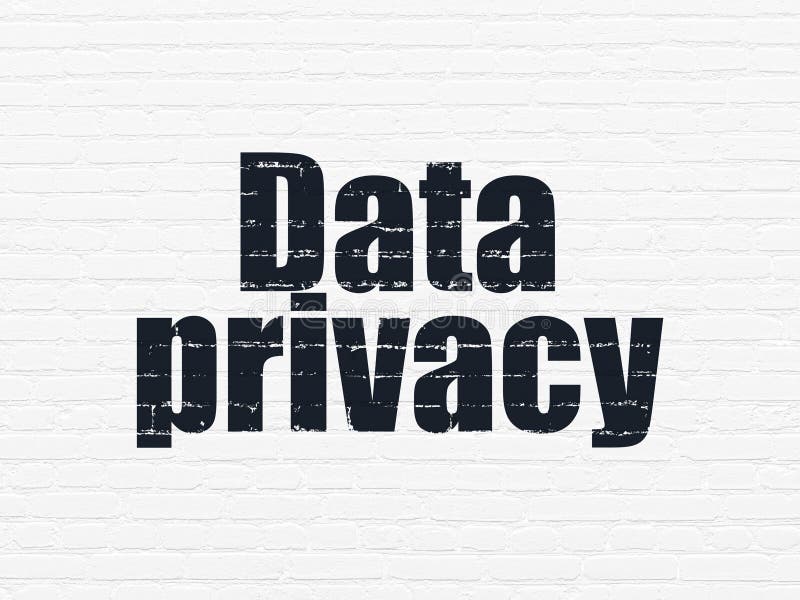 Security Concept: Data Privacy on Wall Background Stock Illustration ...