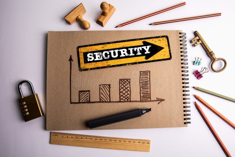 Security Concept. Direction Arrow with Text on Office Desk Stock Photo ...