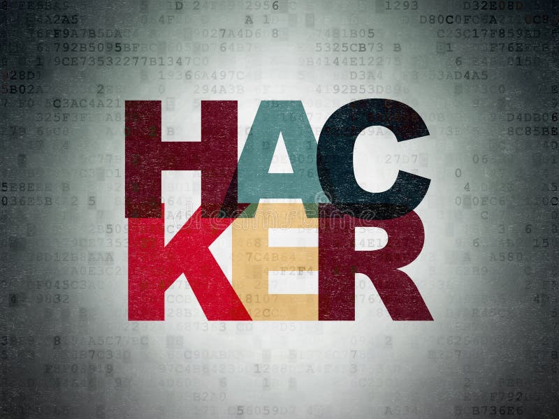 Security Concept: Hacker on Digital Data Paper Background Stock Illustration - Illustration of ...