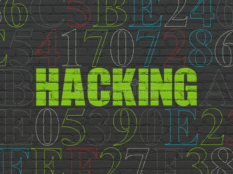 Security Concept: Hacking on Wall Background Stock Illustration ...