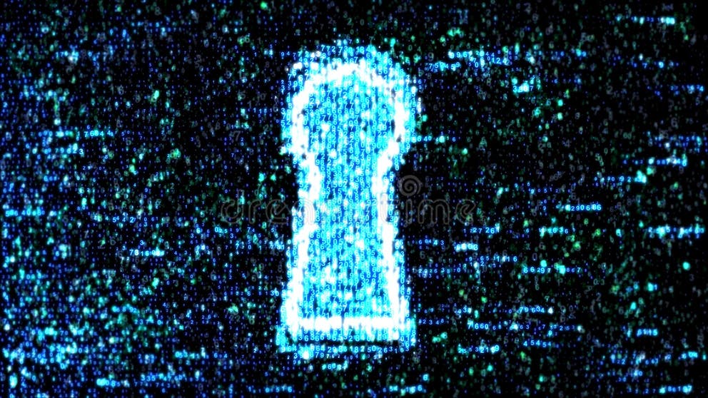 Security Concept: Hex Code and Binary Code in the Keyhole ...