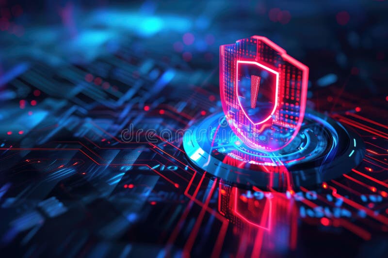 Security Concept, Lock Shield on Digital Screen, Cyber Security ...