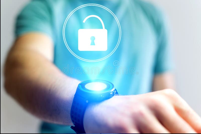 Security Concept with a Locker Open on an Internet Application - Stock ...