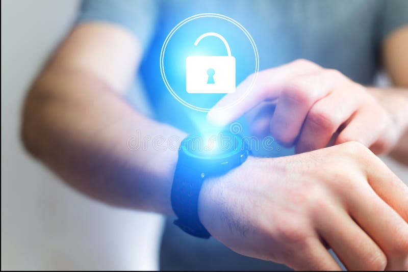 Security Concept with a Locker Open on an Internet Application - Stock ...