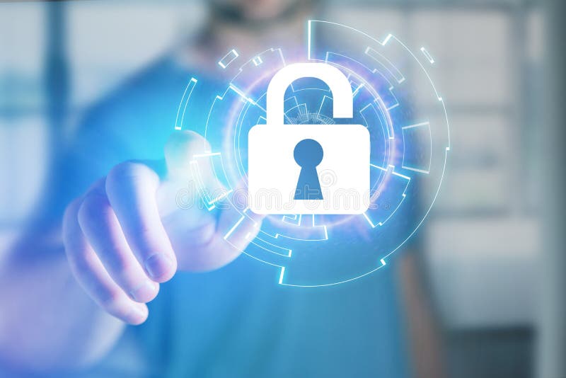 Security Concept with a Locker Open on an Internet Application - Stock ...