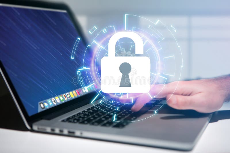 Security Concept with a Locker Open on an Internet Application - Stock ...