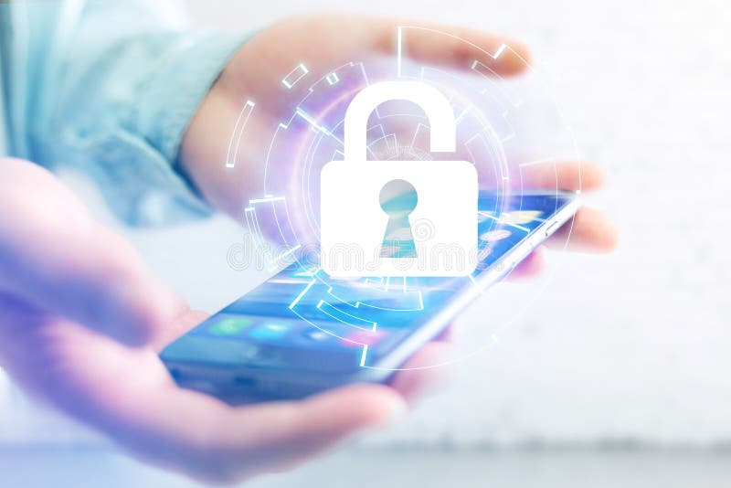 Security Concept with a Locker Open on an Internet Application - Stock ...