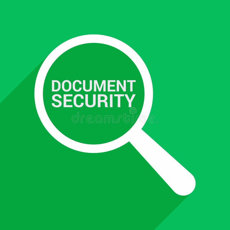 Security Concept: Magnifying Optical Glass with Words Document Security ...