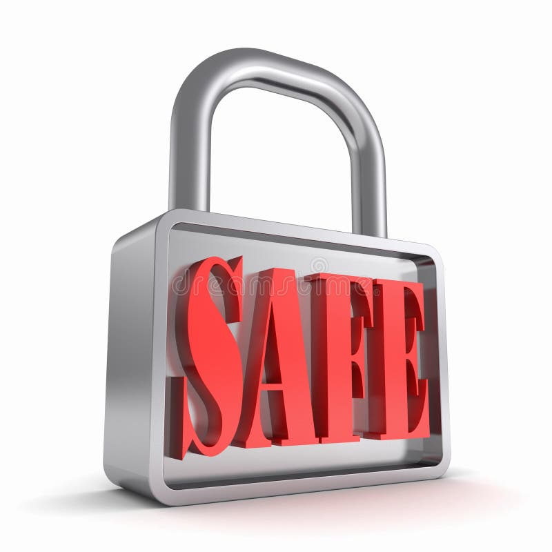 Padlock with word safe stock illustration. Illustration of strength ...