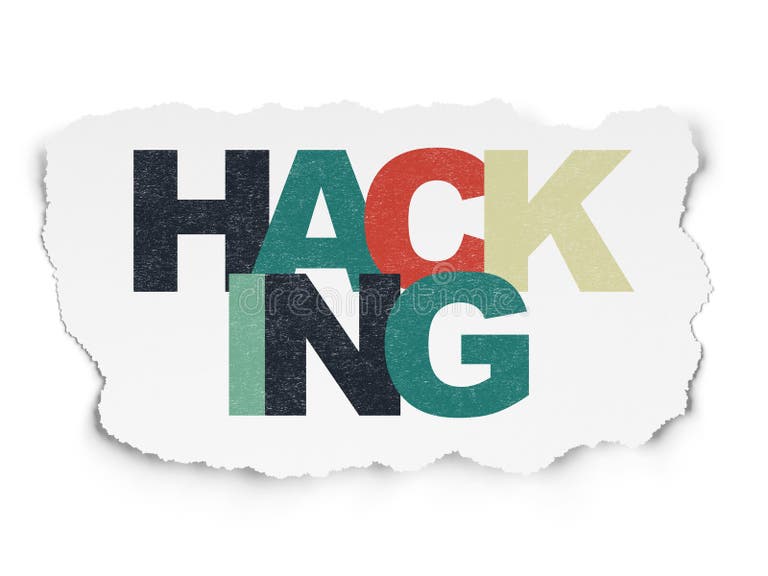 Security Concept: Hacking on Torn Paper Background Stock Illustration ...