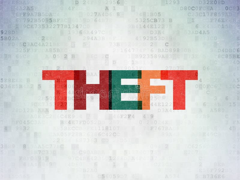 Security Concept: Theft on Digital Data Paper Background Stock ...