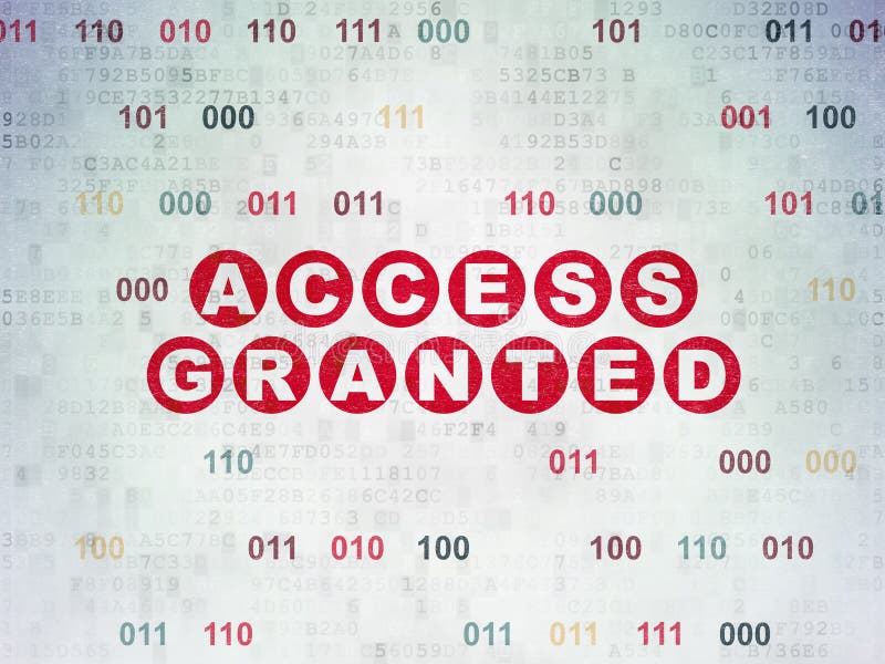 Security Concept: Access Granted on Digital Data Paper Background Stock Illustration ...