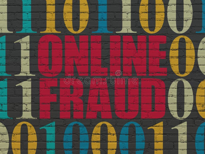 Security Concept: Online Fraud on Wall Background Stock Illustration ...