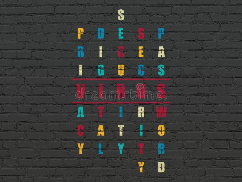 Security Concept: Virus in Crossword Puzzle Stock Illustration ...