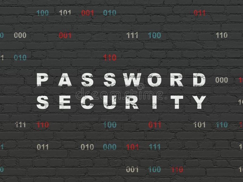 Security Concept: Password Security on Wall Background Stock ...