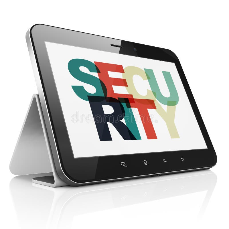 Security Concept: Security on Tablet Computer Stock Illustration ...