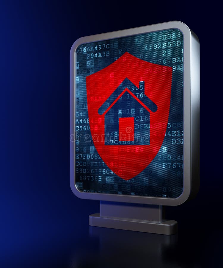 Security Concept: Shield on Billboard Background Stock Image - Image of ...