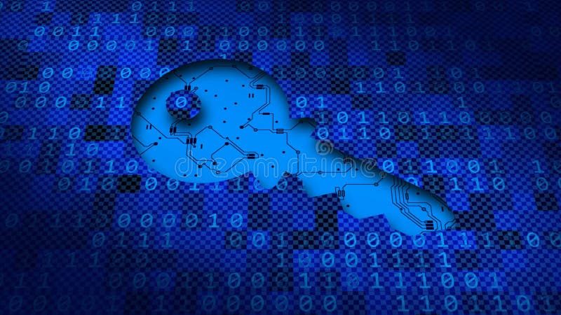 Security Concept - Stylized Key Cut Out of Binary Code Surface Stock ...