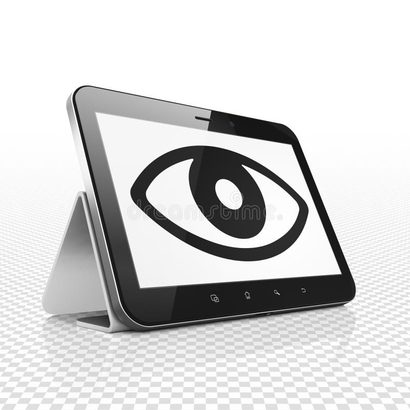 Security Concept: Tablet Computer with Eye on Display Stock ...