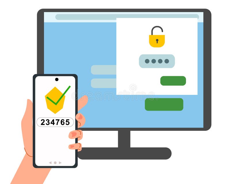 The Security Concept of Two-factor Authentication. Lock Icons in the ...