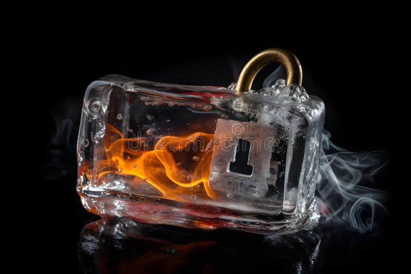 Security - Conceptual Illustration Depicting a Lock Made from Ice and a ...