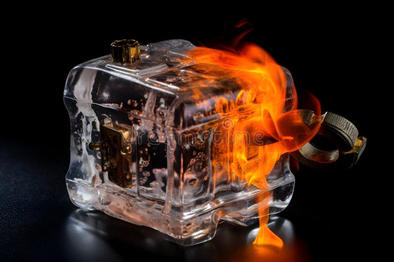 Security - Conceptual Illustration Depicting a Lock Made from Ice and a ...