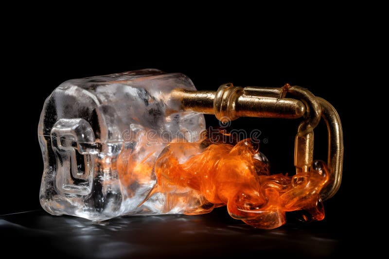 Security - Conceptual Illustration Depicting a Lock Made from Ice and a ...