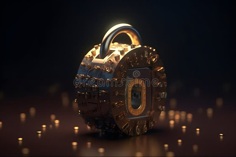 Security - Conceptual Illustration Depicting a Sturdy Lock Made from ...