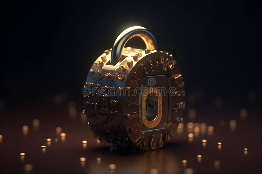 Security - Conceptual Illustration Depicting a Sturdy Lock Made from ...