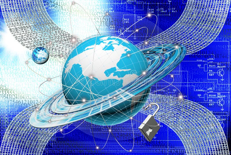 Security Connection Technology.Internet Safety Stock Illustration ...