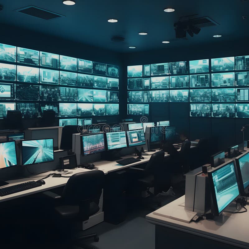 Security Control Cctv Room Interior with Multiple Stock Illustration ... Security Control Cctv Room Interior with Multiple Stock Illustration ...