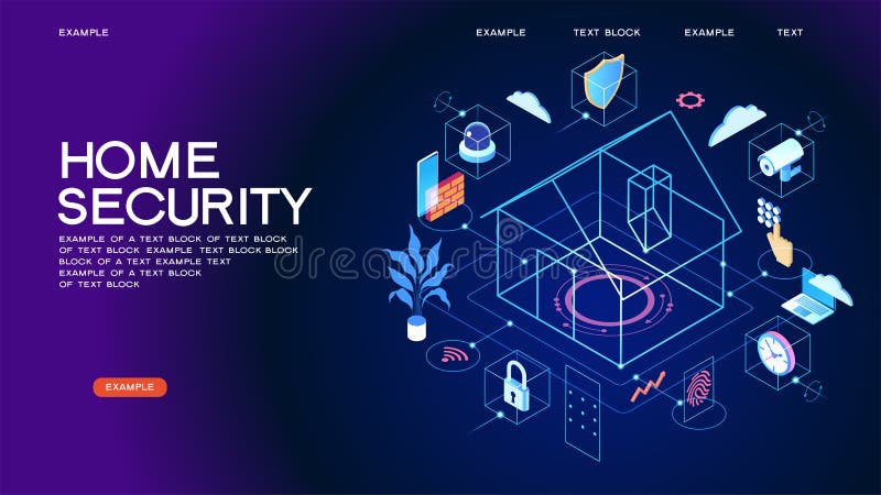 Security Control Concept Banner Stock Vector - Illustration of computer ...