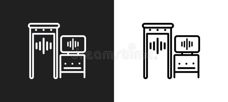 Security Control Outline Icon in White and Black Colors. Security ...