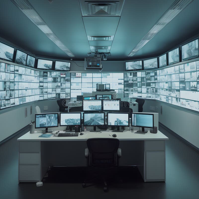 Security Monitor Station Room Stock Illustrations – 459 Security ...