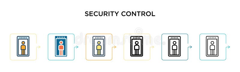Security Control Vector Icon in 6 Different Modern Styles. Black, Two ...