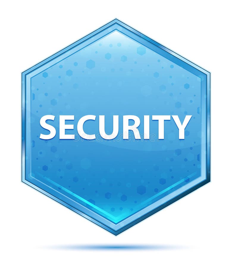 Security Crystal Blue Hexagon Button Stock Illustration - Illustration ...