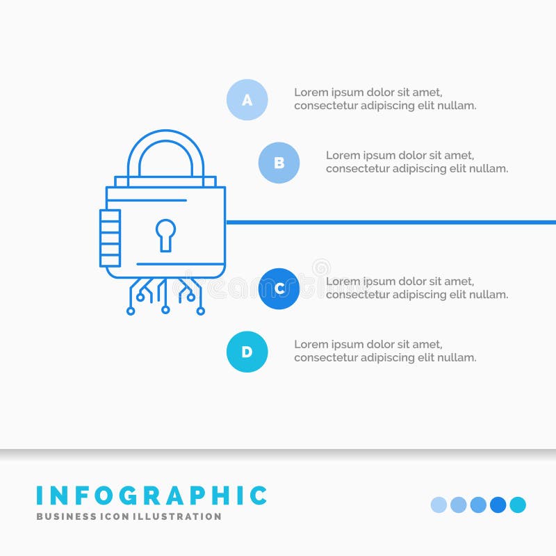Security, Cyber, Lock, Protection, Secure Infographics Template for ...