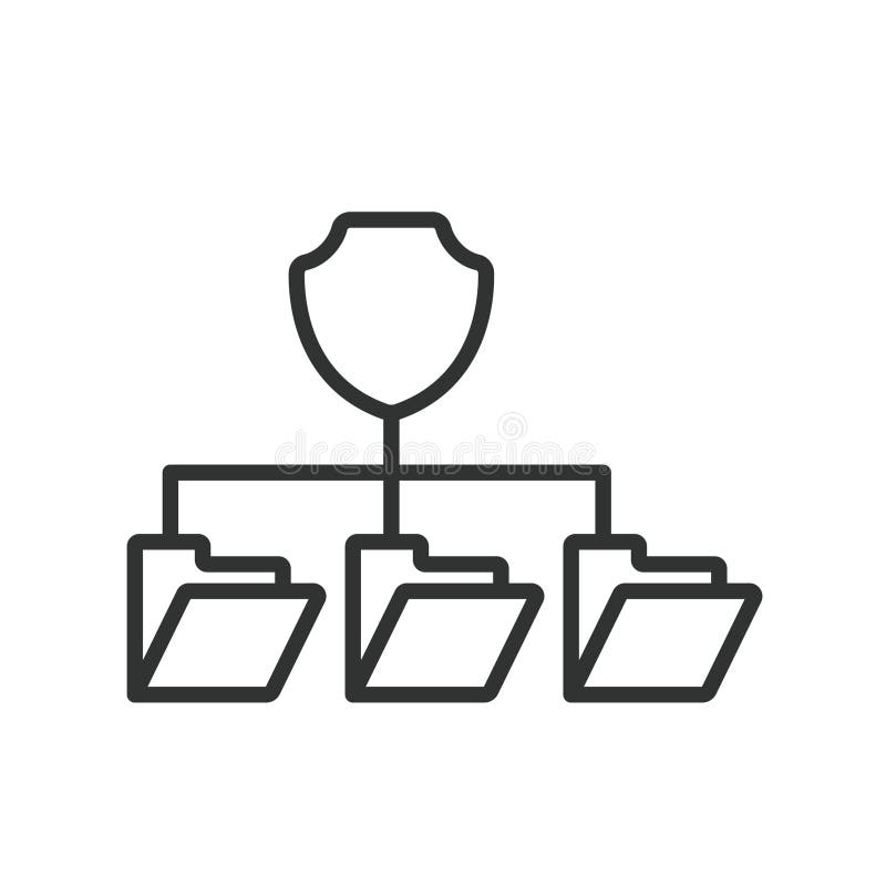 Security Data Folder Icon In Line Design Security Data Folder Protection Privacy