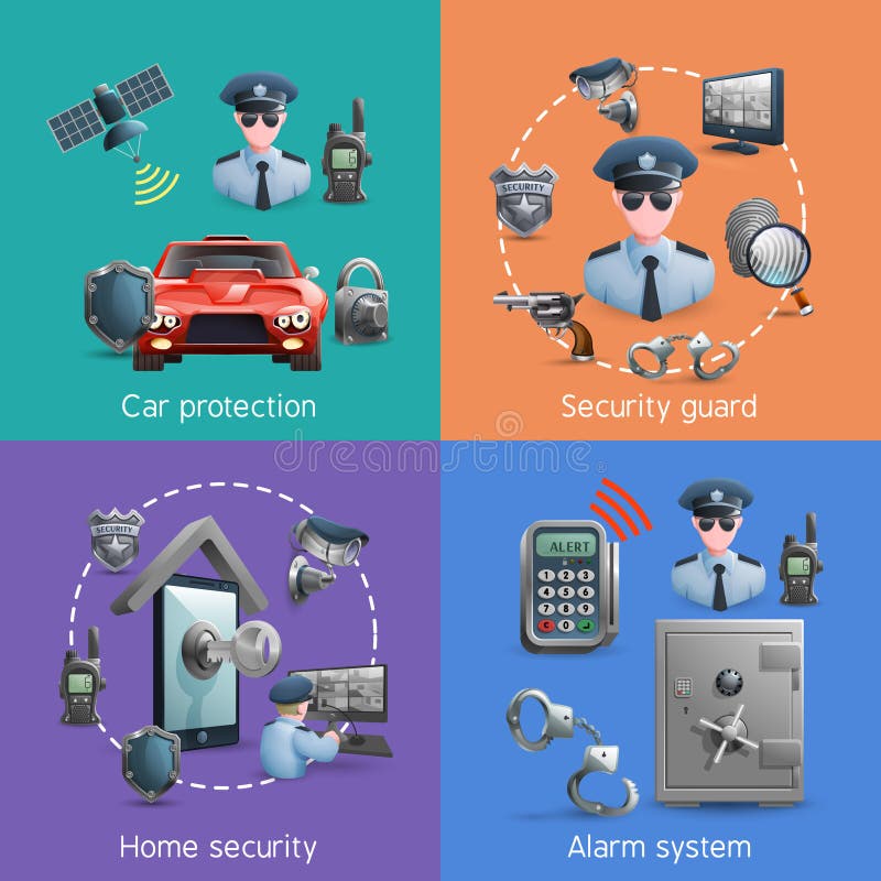 Security Design Concept Set Stock Vector - Illustration of operation ...