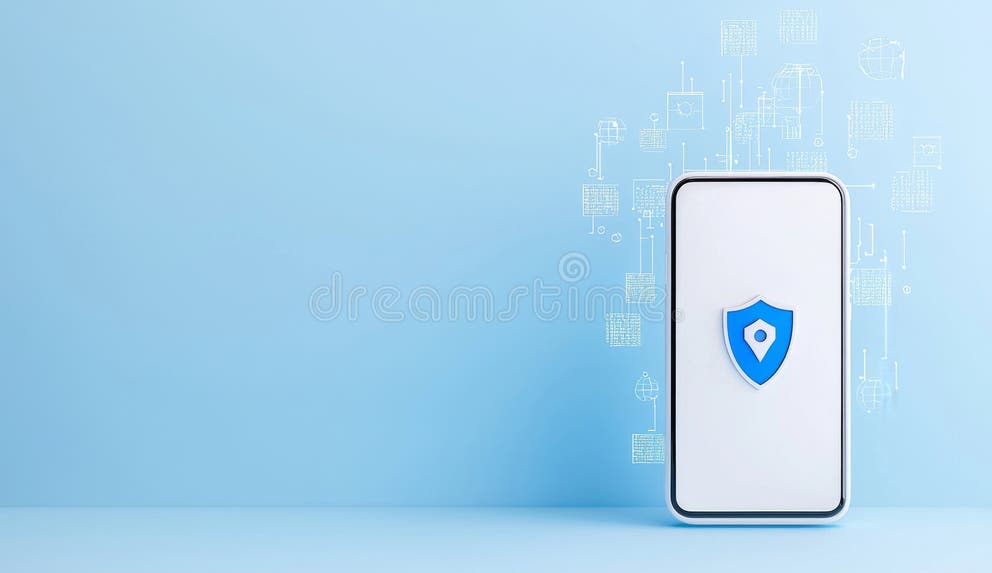 The Security of Digital Data and Mobile Phones Stock Image - Image of ...