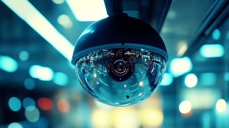 Dome Cctv Camera Night Urban Surveillance Stock Photos - Free & Royalty ...