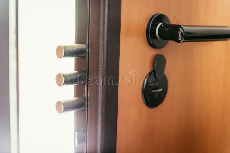 Security Door with Theft Protection Stock Photo - Image of burglar ...