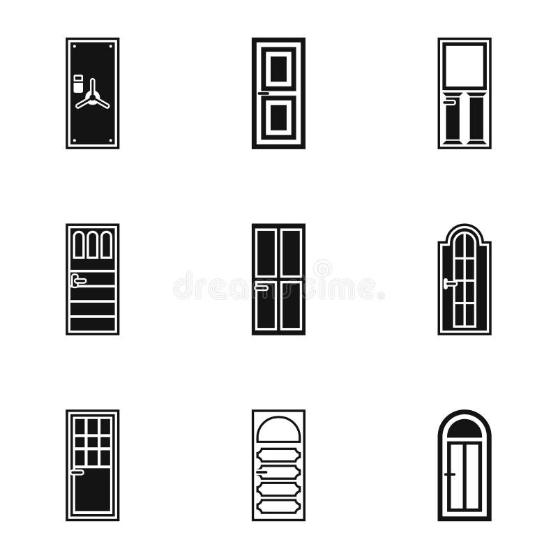 Security Doors Icons Set, Simple Style Stock Illustration ... Security Doors Icons Set, Simple Style Stock Illustration ...