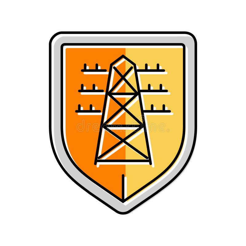 Security Electric Grid Color Icon Vector Illustration Stock ...